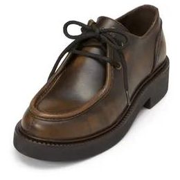 Marc O'Polo Schlupfboots MARC O'POLO "aus Rindleder im Vintage-Look", Damen, Gr. 36, braun (vintage schwarz braun), Obermaterial: 100% Leder (Rind), unifarben, Schuhe