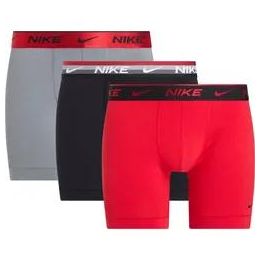Boxershorts Nike UNDERWEAR "BOXER BRIEF 3PK", Herren, Gr. XL, blk mlic armx wb, u rd, cl gr h sh wb, Jersey, Obermaterial: 95% Baumwolle, 3% sonstige Fasern, 2% Elasthan, kontrastfarbene Details, unifarben, körpernah, Unterhosen, mit Nike Logo-Elastikbund