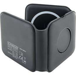Schwaiger Ladeplatte schwarz 3in1 klappbar QI-Ladefunktion