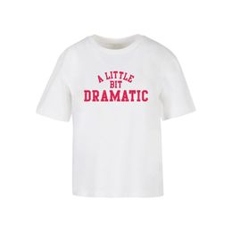 Miss Tee T-Shirt 'Lil Dramatic' Damen Gr&ouml;&szlig;e XXL pink / wei&szlig;