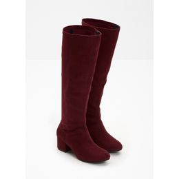bonprix Stiefel, rot, Gr.41, Bequemer Stretchstiefel mit gepolsterter Innensohle, aus Vegan