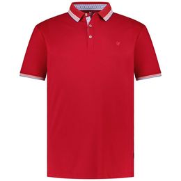 Große Größen Hajo Funktions-Poloshirt mit Stretch, atmungsaktiv Farbe rot Größe: 5XL