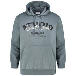 Jack & Jones Große Größen Jack&Jones Hoodie mit Label-Print Farbe grau Größe: 3XL