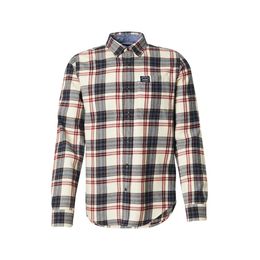Superdry & Co Hemd Herren Gr&ouml;&szlig;e XXXL creme / dunkelblau / orange / karminrot