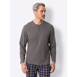 WITT Herren Schlafanzug-Shirt, anthrazit, Größe 60/62