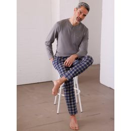WITT Herren Schlafanzug-Hose, marine-kariert, Gr&ouml;&szlig;e 52/54