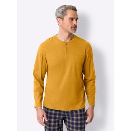 WITT Herren Schlafanzug-Shirt, ocker, Gr&ouml;&szlig;e 48/50