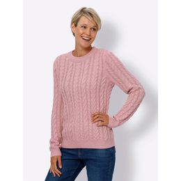 WITT Damen Langarm-Pullover mit Zopfmuster, hortensie, Gr&ouml;&szlig;e 52
