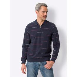WITT Herren Sweatshirt im Ringel-Look, marine-bedruckt, Gr&ouml;&szlig;e 52/54