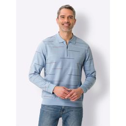 WITT Herren Sweatshirt im Ringel-Look, eisblau-bedruckt, Größe 48/50