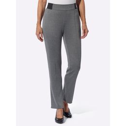 WITT Damen Jerseyhose in unterschiedlichen Dessins, schwarz-steingrau Fischgrat, Gr&ouml;&szlig;e 48
