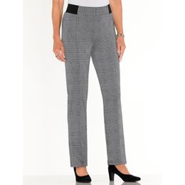 WITT Damen Jerseyhose in unterschiedlichen Dessins, schwarz-steingrau Glencheck, Größe 20