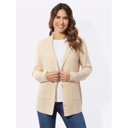 WITT Damen Cardigan in Ripp-Optik, elfenbein, Gr&ouml;&szlig;e 50