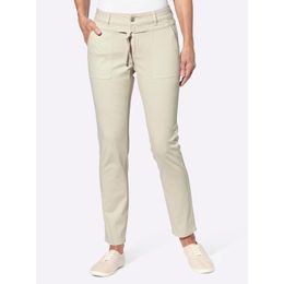 WITT Damen Jeans mit Tunnelzug und Bindeband, sand, Größe 24