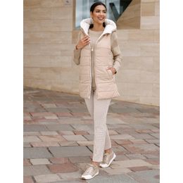 WITT Damen Schlupfhose in verk&uuml;rzter Form, beige-ecru-kariert, Gr&ouml;&szlig;e 50