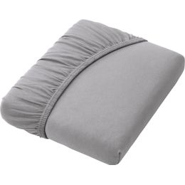 wäschepur unisex Spannbetttuch steingrau, Größe 1 St. 100x200 cm