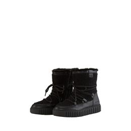 Tom Tailor Damen Gefütterte Schneestiefel, schwarz, Uni, Gr. 37