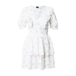 Gina Tricot Kleid Damen Gr&ouml;&szlig;e 36 ecru / hellgr&uuml;n / lila Winterkleid