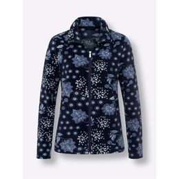WITT Damen Fleecejacke im Druck-Dessin, marine-eisblau-bedruckt, Gr&ouml;&szlig;e 46