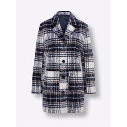 WITT Damen Longjacke f&uuml;r normale Wintertemperaturen, marine-champagner-kariert, Gr&ouml;&szlig;e 44