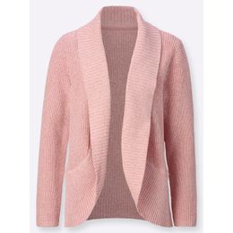 WITT Damen Strickjacke mit Schalkragen, rosenquarz-ecru-meliert, Gr&ouml;&szlig;e 56