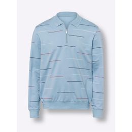 WITT Herren Sweatshirt im Ringel-Look, eisblau-bedruckt, Gr&ouml;&szlig;e 48/50