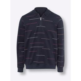 WITT Herren Sweatshirt im Ringel-Look, marine-bedruckt, Gr&ouml;&szlig;e 56/58