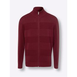 WITT Herren Strickjacke mit Rippenmuster, rauchblau, Gr&ouml;&szlig;e 56