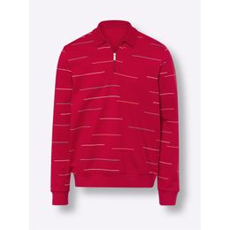 WITT Herren Sweatshirt im Ringel-Look, rot-bedruckt, Gr&ouml;&szlig;e 56/58