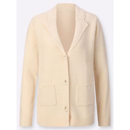 WITT Damen Cardigan in Ripp-Optik, elfenbein, Gr&ouml;&szlig;e 54