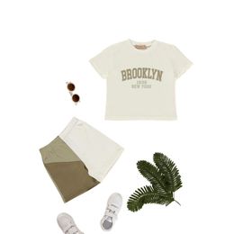 For You Moda Set M&auml;dchen Gr&ouml;&szlig;e 134/140 creme / khaki / oliv