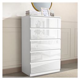 HTI-Living Sideboard Kenji 5 Schubladen Hochglanz Weiß