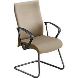 Nowy Styl Freischwinger NowyStyl Neo CF, ergonomisch, mit Armlehnen, Sitz- und Rückenpolsterung, Stahl/Polster, B 480 x T 450 x H 465 mm, schwarz-braun