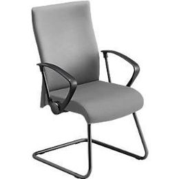 Nowy Styl Freischwinger NowyStyl Neo CF, ergonomisch, mit Armlehnen, Sitz- und Rückenpolsterung, Stahl/Polster, B 480 x T 450 x H 465 mm, schwarz-grau