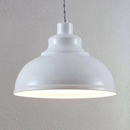 LINDBY Pendelleuchte Albertine, weiß, Metall, Ø 29 cm, E27