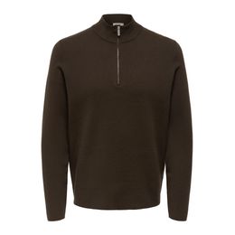 Only & Sons Only & Sons Sweater 'ONSCOOPER' male size L Dark brown