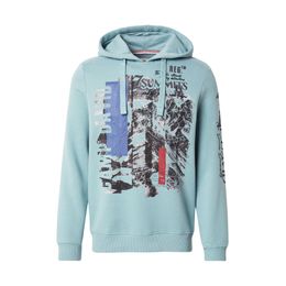 CAMP DAVID Sweatshirt Herren Gr&ouml;&szlig;e L blau / cyanblau / rot / schwarz
