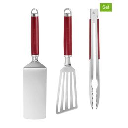 KitchenAid 3tlg. Indoor-Grillset in Silber/ Rot - 21% | Grills