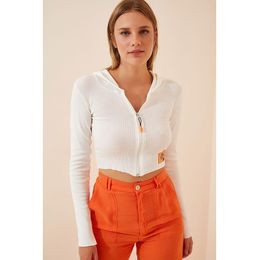 Happiness Istanbul Cardigan in Weiß - 38% | Größe 36 | Damen-pullover-cardigans