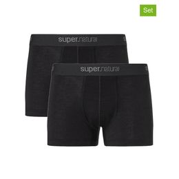 super.natural 2er-Set: Funktionsboxershorts in Schwarz - 48% | Größe S | Herren-sportunterwaesche