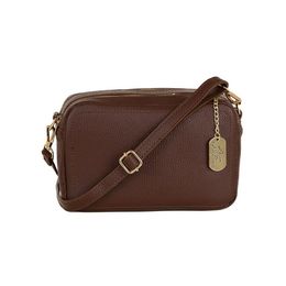 Anna Morellini Leder-Umhängetasche "Pippa" in Dunkelbraun - (B)25 x (H)16 x (T)6 cm - 74% | Damen-taschen
