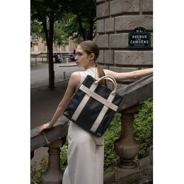 Abaco Leder-Rucksack "Gao" in Schwarz - (B)37 x (H)37 x (T)9 cm - 56% | Damen-taschen