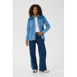 Kaffe Jeans-Hemd in Blau - 64% | Größe 42 | Damen-blusen