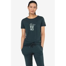 super.natural Shirt "Flower Boots" in Petrol - 55% | Gr&ouml;&szlig;e XS | Damen-tops
