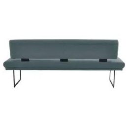 K+w Komfort & Wohnen Polsterbank K+W KOMFORT & WOHNEN "Longbeach", blau (petrol), B:224cm H:89cm T:71cm, Sitzbänke, mit Metallkufen in schwarz Struktur, in der Breite 204cm oder 224cm