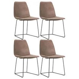 Schalenstuhl freistil Rolf Benz "117", grau (braungrau 9225, schwarz), B:50cm H:86cm T:59cm, Sperrholz, Stühle, mit schmalem Metallgestell in Schwarz, ohne Armlehne