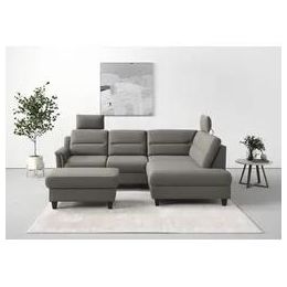 Sit & More Ecksofa SIT & MORE "Farö L-Form", braun (schlamm), B:251cm H:90cm T:187cm, Sofas, inklusive Federkern, wahlweise mit Bettfunktion und Bettkasten