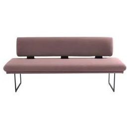 K+w Komfort & Wohnen Polsterbank K+W KOMFORT & WOHNEN "Longbeach", rosa (rose), B:204cm H:89cm T:71cm, Sitzbänke, mit Metallkufen in schwarz Struktur, in der Breite 204cm oder 224cm