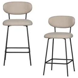 Barhocker Woood "Kjeld", beige (natur), B:46cm H:93cm T:52cm, Hocker, gepolstert mit gewebtem Stoff, Höhe 93 cm