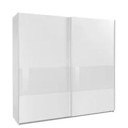 Schwebet&uuml;renschrank wimex "Bramfeld TOPSELLER Kleiderschrank", wei&szlig; (wei&szlig;, absetzung wei&szlig;glas), B:225cm H:236cm T:64cm, Schr&auml;nke, Schwebet&uuml;renschrank, mit Glaselementen und zus&auml;tzlichen Einlegeb&ouml;den